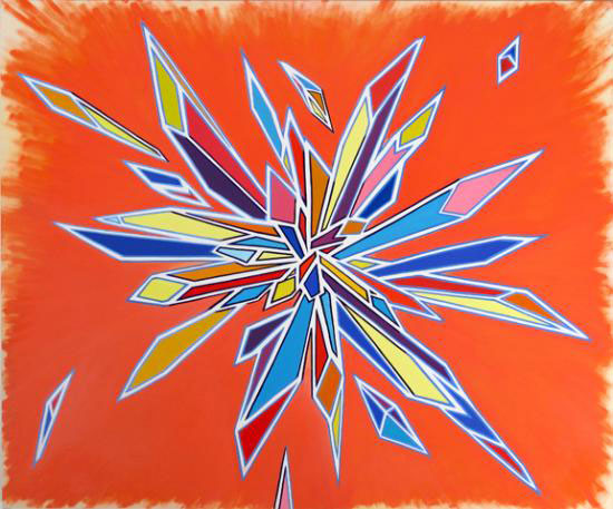 Jennifer Riley, Starburst for N.K., 2009. Oil on canvas, 38 x 44 inches ...