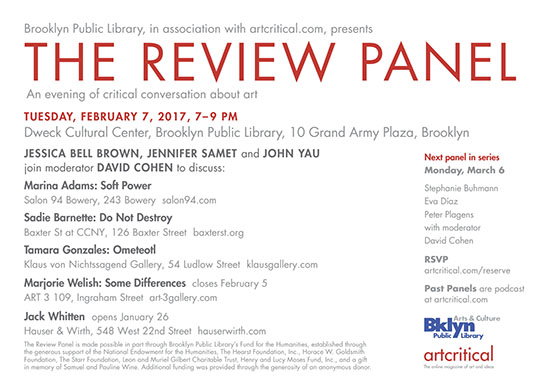 Jessica Bell Brown, Jennifer Samet and John Yau are David Cohen's ...